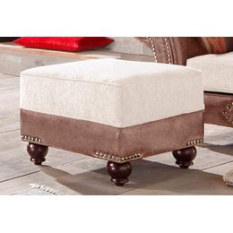 Hocker Home Affaire "King George" Gr. B/H: 59 cm x 46 cm, Vintage-Chenille, braun (braun, sand) Home Affaire