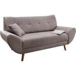 2-Sitzer Home Affaire "Basta", grau, B:174cm H:80cm T:82cm, 100% PES (Polyester), Sofas