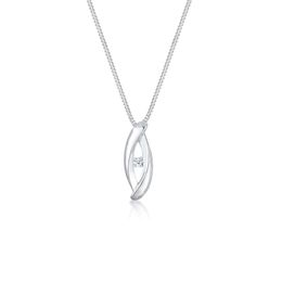 Collierkettchen Elli DIAMONDS "Infinity Klassik Diamant (0.03 ct.) 925 Silber" Halsketten Gr. 45, 0.006 ct mit Diamanten, Silber 925 (Sterlingsilber), Länge: 45 cm, silberfarben (silber) Damen