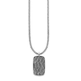 CAI Kette mit Anhänger CAÏ "925/- Sterling Silber rhodiniert Wellen" Halsketten Gr. 60cm, Silber 925 (Sterlingsilber), Länge: 60 cm Breite: 15.0 mm, silberfarben (silbergrau) Herren