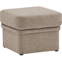 Hocker VILLA BECK "Lugano" Gr. B/H: 58cm x 45,5cm, Flachgewebe, beige (2 stone) Fußhocker Polsterhocker mit aufklappbarer Sitzfläche, Sitzhöhe 46 cm