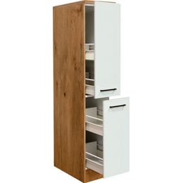 Apothekerschrank Flex-Well "Vintea" Schränke Gr. B/H/T: 30 cm x 161 cm x 60 cm, 2 St., beige (magnolia matt, lancelot oak) (B x H T) 30 161 60 cm, mit 4 Ablagen