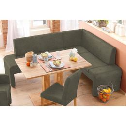 Eckbank Home Affaire "Bologna", grün (khakifarben (arizona 4421)), B:200cm H:84cm T:160cm, Sitzbänke, in 2 Größen (langer Schenkel 180 oder 200 cm), verschiedene Qualitäten