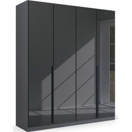 Drehtürenschrank Rauch "Modern by Quadra Spin" Schränke Gr. B/H/T: 181 cm x 210 cm x 54 cm, 4 St., grau (graumetallic, glas basalt)