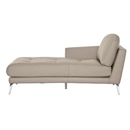 Chaiselongue W.Schillig "softy" Sofas Gr. B/H/T: 106 cm x 79 cm x 168 cm, Longlife Xtra-Leder Z59, Armlehne links, grau (eisgrau z59) Chaiselongues mit dekorativer Heftung im Sitz, Füße Chrom glänzend