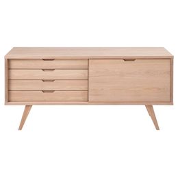 Anrichte ACTONA GROUP "A-Line" Sideboards Gr. B/H/T: 160 cm x 72 cm x 45 cm, 4 St., weiß (weiß pigmentiert) Sideboard Sideboard, pigmentierte Eiche, 1 Tür, 4 Schubladen, Breite 160 cm