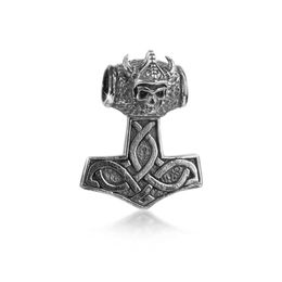 Ketten-Anhänger Kuzzoi "Herren Thors Hammer Keltischer Knoten 925 Silber" Schmuckanhänger Gr. OneSize, ohne Stein, Silber 925 (Sterlingsilber), silberfarben (silber, silberfarben) Herren