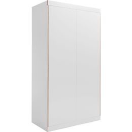 Müllermöbel Drehtürenschrank MÜLLER SMALL LIVING "FLAI" Schränke Gr. B/H/T: 118 cm x 216 cm x 61 cm, 2 St., weiß (weiß mit birkenkante) 2-türig