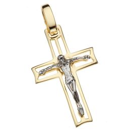 Kreuz-Anhänger Firetti "Schmuck Geschenk Gold 333 Halsschmuck Anhänger für Halskette Kreuz" Schmuckanhänger Gr. Gelbgold 333, 1,9 g, goldfarben (gelbgoldfarben, weißgoldfarben) Damen