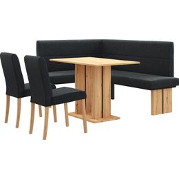 Eckbankgruppe Home Affaire "Emma" Sitzmöbel-Sets Gr. B/H: 185 cm x 90 cm, Microfaser, Langer schenkel rechts, schwarz (schwarz (romeo 8021))