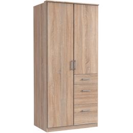 Kleiderschrank wimex "Click" Schränke Gr. B/H/T: 90cm x 199cm x 58cm, 2 St., braun (struktureichefarben hell) Drehtürenschrank Kleiderschrank Schränke ohne Spiegel