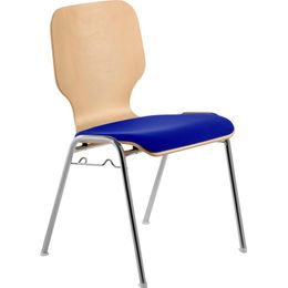 mayer Sitzmöbel Besucherstuhl MAYER SITZMÖBEL "2116", blau (mittelblau, chrom), B:53cm H:82cm T:50cm, Stühle, Stapelstuhl stapelbar bis 10 Stk.