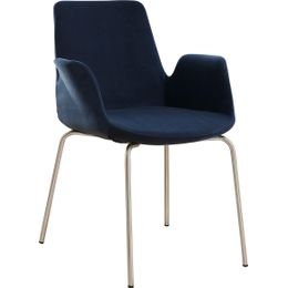mayer Sitzmöbel Bürostuhl MAYER SITZMÖBEL "Sessel myHELIOS", blau (dunkelblau, chrom edelstahllook), B:58cm H:86cm T:59cm, Metall, Polyester, Stühle, Esszimmerstuhl