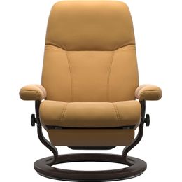 Relaxsessel stressless "Consul", gelb (honey paloma), B:85cm H:100cm T:77cm, Leder BATICK: BATICK ist ein leicht korrigiertes, durchgef&auml;rbtes und genarbtes M&ouml;belleder, bei dem die meisten Unebenheiten und Spuren in der Regel entfernt wurden.;Leder PALOMA: PALOMA ist ein durchgef&auml;rbtes Semianilin-M&ouml;belleder mit nat&uuml;rlicher Narbung.;ROHLEDER Stoff Q2 FARON: Ein fester zuverl&auml;ssiger Boucl&eacute; mit einem 