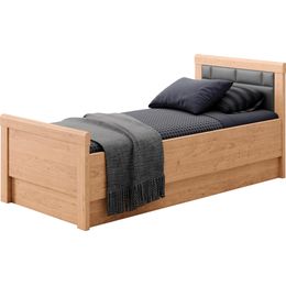 Einzelbett Priess "Arnsberg", braun (livorno buche, anthrazit), B:108cm L:208cm, Betten, Kinder-Einzelbett Jugendbett Bettgestell, Komfortliegehöhe