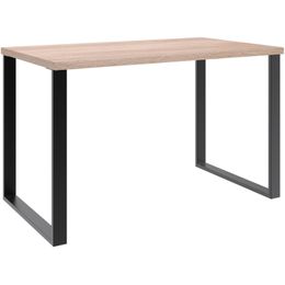 Schreibtisch wimex "Home Desk" Tische Gr. B/H/T: 120cm x 75cm x 70cm, schwarz (schwarz/eich + eiche sägerau nachbildung) Mit Metallkufen, in 3 Breiten