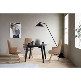 Polsterstuhl stressless "Laurel", braun (almond paloma, schwarz), B:58cm H:105cm T:60cm, Leder PALOMA: PALOMA ist ein durchgefärbtes Semianilin-Möbelleder mit natürlicher Narbung., Stühle, High Back mit Armlehne, Größe L, mit schräggestellten Beinen