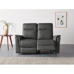 2-Sitzer Home Affaire "Southbrook", grau, B:144cm H:99cm T:92cm, Kunstleder 100% Polyurethan, Sofas, mit manueller und elektrischer Relaxfunktion