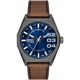 Quarzuhr Diesel "SCRAPER, DZ2189", braun (dunkelbraun), Armbanduhren, Herren, Armbanduhr, Herrenuhr, Lederarmband