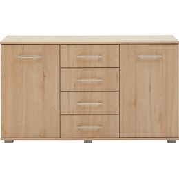 Kombikommode Priess "Lindau" Sideboards Gr. B/H/T: 123 cm x 71 cm x 38 cm, 4 St., braun (edelbuchefarben)