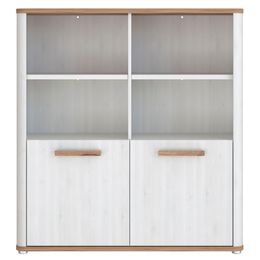 Highboard FORTE Sideboards Gr. B/H/T: 110,3 cm x 118,3 cm x 41,3 cm, weiß (schnee eiche, viking eiche)