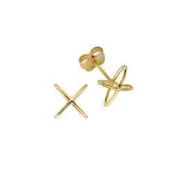 Paar Ohrstecker Celesta "375 Gold Kreuz" Ohrringe Gr. ONE-SIZE, Gold, gelb Damen