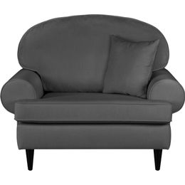 Sessel Home Affaire "Vitreux", grau (dunkelgrau), B:117cm H:95cm T:100cm, 100% Polyester, Sessel, Einzelsessel, auch in Bouclé-Bezug, B/T/H: 117/100/95 cm