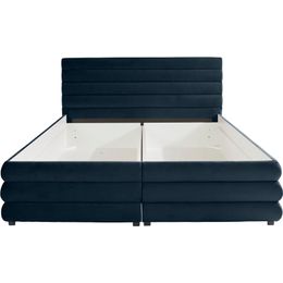 Polsterbett "Maylis", blau, B:192cm L:211cm, 100% Polyester, LeGer Home by Lena Gercke, Betten, Polsterbett ohne Bettkasten Polsterbett, wahlweise mit und ohne Matratze und Lattenrost, auch in 200cm Breite