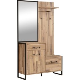 Garderobenschrank FORTE "Hud" Schränke Gr. B/H/T: 114,1 cm x 199,9 cm x 44,5 cm, 2 St., Komplettausführung, braun (stabeiche)