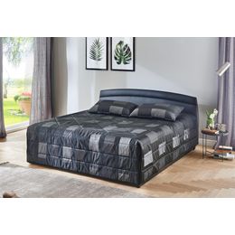 Polsterbett, schwarz, B:170cm L:210cm, Bezug Bett: Kunstleder;Bonnell-Federkernmatratze: 51% Polypropylen, 39% Polyester und 10% Baumwolle;Kaltschaummatratze: 100% Polyester, Bezug abnehm- und waschbar bis 60C, Westfalia Schlafkomfort, Betten, inkl. Bettkasten bei Ausführung mit Matratze
