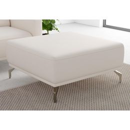 Sit & More Hocker SIT&MORE "Bailando" Gr. B/H/T: 86 cm x 45 cm x 86 cm, Lu x us-Microfaser ALTARA NUBUCK, mit Federkern, beige (creme) Sitzhocker mit Federkern und satinierten Nickelfüßen