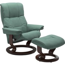 Fußhocker stressless "Mayfair" Hocker Gr. B/H/T: 55cm x 38cm x 39cm, Leder PALOMA, Classic Base Braun, grün (aqua green paloma) mit Classic Base, Gestell Braun