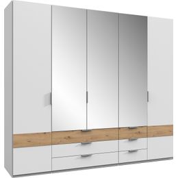 Drehtürenschrank wimex "Gibraltar" Schränke Gr. B/H/T: 225 cm x 210 cm x 58 cm, 5 St., weiß (weiß, artisan, eiche, nachbildung)