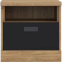 Nachtkommode FORTE Sideboards Gr. B/H/T: 48,5 cm x 48,2 cm x 43,1 cm, 1, schwarz (waterford eiche, schwarz)