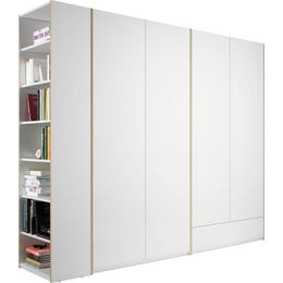 Müllermöbel Drehtürenschrank MÜLLER SMALL LIVING "Modular Plus Variante 8" Schränke Gr. B/H/T: 266 cm x 221,4 cm x 60,5 cm, 4 St., weiß (weiß, birke) Schublade, Anbauregal wahlweise rechts oder links montierbar