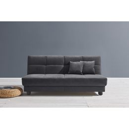 ell+ell Schlafsofa ELL + ELL "Tilda", grau (grau, blau), B:185cm H:90cm T:100cm, 100% Polyester, Sofas, Schlafsofa, Breite 185 cm, inkl. 2 Zierkissen