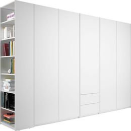 Müllermöbel Drehtürenschrank MÜLLER SMALL LIVING "Modular Plus Variante 9" Schränke Gr. B/H/T: 326 cm x 221,4 cm x 60,5 cm, 5 St., weiß zwei Schubladen im Mittelelement, Anbauregal rechts oder links