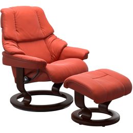 Fußhocker stressless "Reno" Hocker Gr. Gr. B/H/T, Material Bezug, Material Gestell, braun (henna) mit Classic Base, Gestell Braun