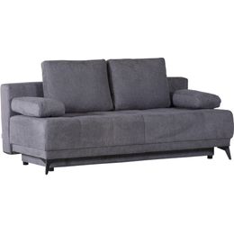 Schlafsofa GUTMANN FACTORY, grau, B:195cm H:77cm T:100cm, 100% Polyester, Sofas, Schlafsofa