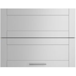 Falttürenschrank Optifit "Ahus" Schränke Gr. B/H/T: 90 cm x 70,4 cm x 34,9 cm, grau (hellgrau matt, wildeiche nachbildung) Breite 90 cm