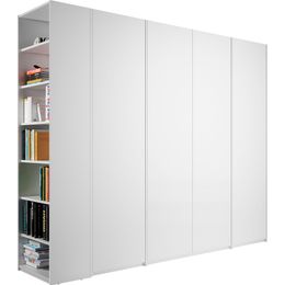 Müllermöbel Drehtürenschrank MÜLLER SMALL LIVING "Modular Plus Variante 5" Schränke Gr. H/T: 221 cm x 60 cm, 4 St., weiß inklusive links oder rechts montierbarem Anbauregal