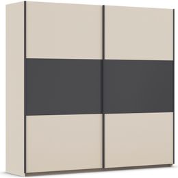 Schwebetürenschrank Rauch "Neo" Schränke Gr. B/H/T: 218 cm x 210 cm x 59 cm, 2 St., beige (champagner, graumetallic) mit großzügigem Stauraum und vielfältigen Farbkombinationen