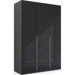 Drehtürenschrank Rauch "Purisma" Schränke Gr. B/H/T: 151 cm x 223 cm x 60 cm, 3 St., grau (graphit, glas basalt) mit Glasfront und umfangreicher Innenausstattung