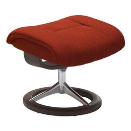 Fußhocker stressless "Mayfair" Hocker Gr. B/H/T: 55 cm x 41 cm x 39 cm, ROHLEDER Stoff Q2 FARON, Signature Base Wenge, rot (rust q2 faron) mit Signature Base, Gestell Wenge