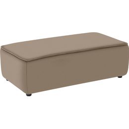 Hocker W.Schillig "around-the-block" Gr. B/H/T: 120 cm x 39 cm x 60 cm, Longlife Xtra-Leder Z59, braun (stone z59) mit eleganter Biese