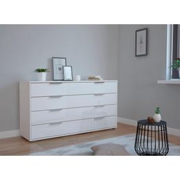 Schubkastenkommode Wiemann "Monaco" Sideboards Gr. B/H/T: 141 cm x 70 cm x 43 cm, 4 St., weiß (weiß, glas weiß) mit Glasfront in diversen Breiten, vormontiert