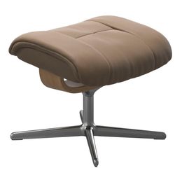 Fußhocker stressless "Mayfair" Hocker Gr. B/H/T: 55 cm x 41 cm x 39 cm, Leder PALOMA, Cross Base Eiche, braun (almond paloma) mit Cross Base, Größe S, M & L, Holzakzent Eiche