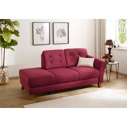 Recamiere Home Affaire "Trondheim", rot (bordeaux), B:194cm H:89cm T:92cm, Luxus-Microfaser Lederoptik (100% Polyester);Struktur weich ( 97% Polyester, 3% Baumwolle);Luxus-Microfaser ALTARA NUBUCK (100% Polyester), Sofas, Recamiere, freistehend, mit Federkern, Knopfheftung im R&uuml;cken
