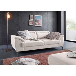 Sit & More 2,5-Sitzer SIT & MORE "Percy", beige (linen), B:207cm H:80cm T:112cm, Sofas, 15 cm Fu&szlig;h&ouml;he, Sitztiefenverstellung, wahlweise Kopfteilverstellung