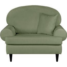 Sessel Home Affaire "Vitreux", grün, B:117cm H:95cm T:100cm, 100% Polyester, Sessel, Einzelsessel, auch in Bouclé-Bezug, B/T/H: 117/100/95 cm